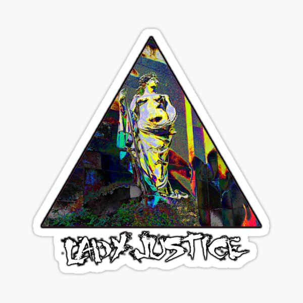 "Lady Justice" Sticker by GuitarManArts | Redbubble