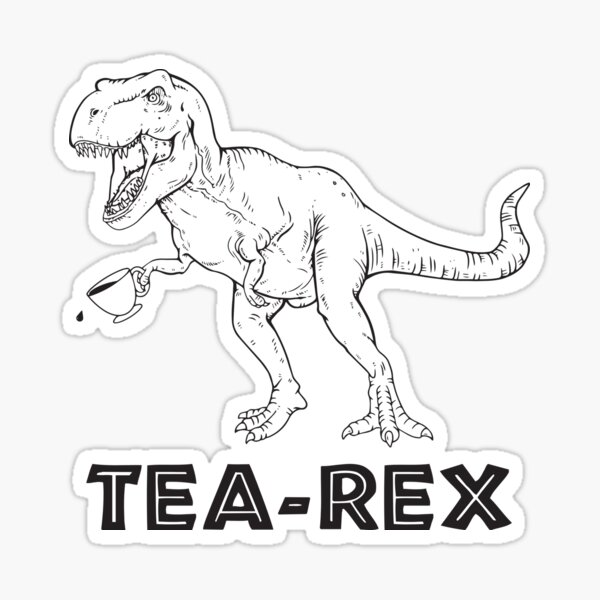"Tea Rex" Sticker by danchampagne | Redbubble