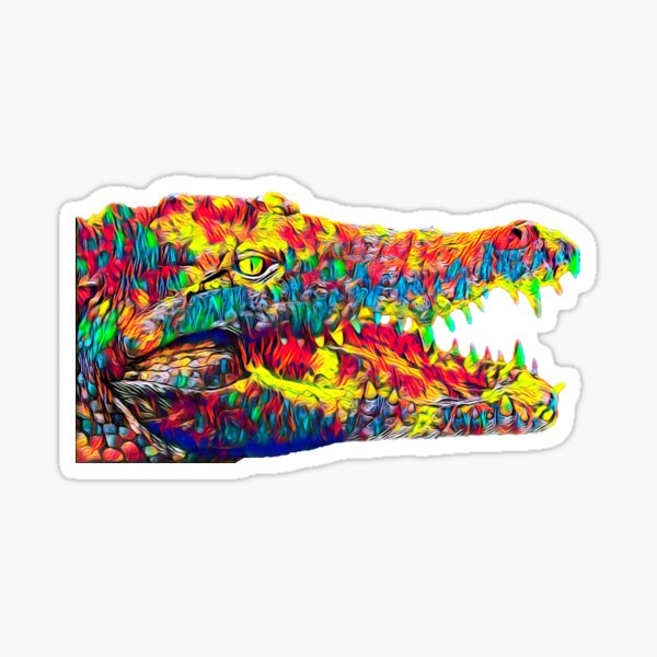 "Crocodile Aligator Cayman Colored Design" Sticker for Sale by ogireal ...