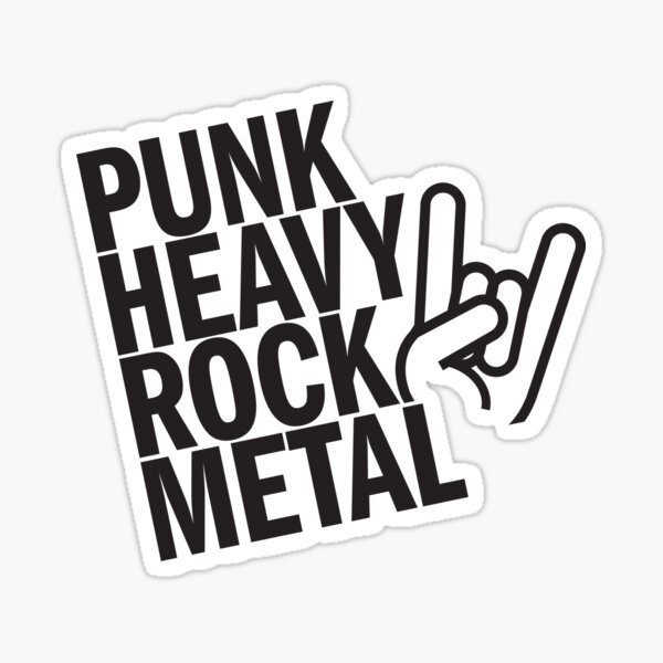 "Punk Heavy Rock Metal" Sticker for Sale by e2productions | Redbubble