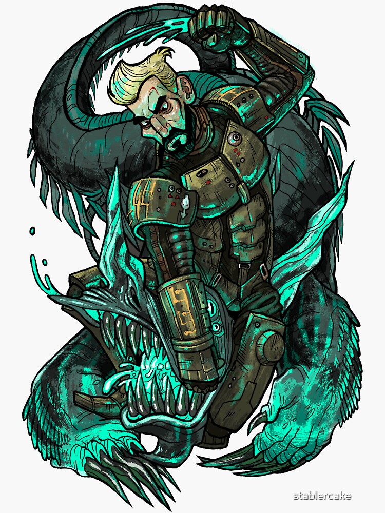"Cherno Alpha - Aleksis Beats Up a Kaiju" Sticker by stablercake ...