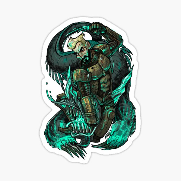 "Cherno Alpha - Aleksis Beats Up a Kaiju" Sticker by stablercake ...