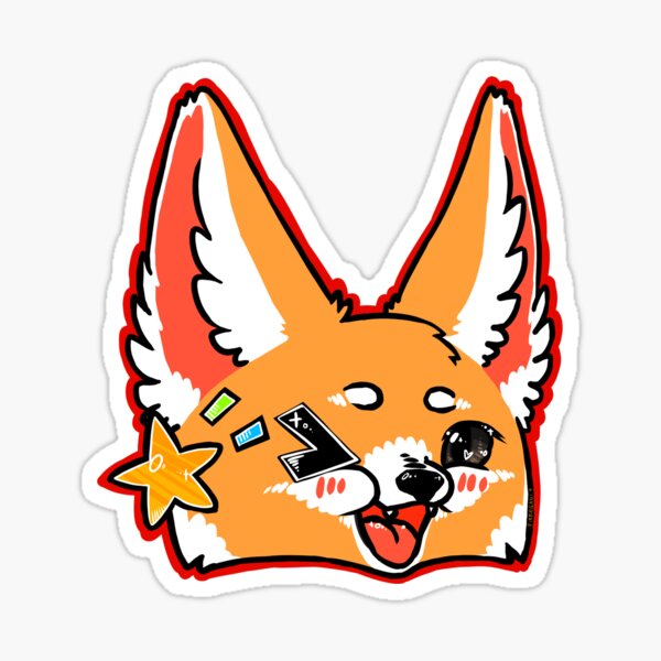 "Fennec Fox Chibi Red" Sticker by Firregani | Redbubble