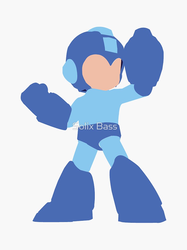 "Mega Man " Sticker for Sale by Solix Bass | Redbubble