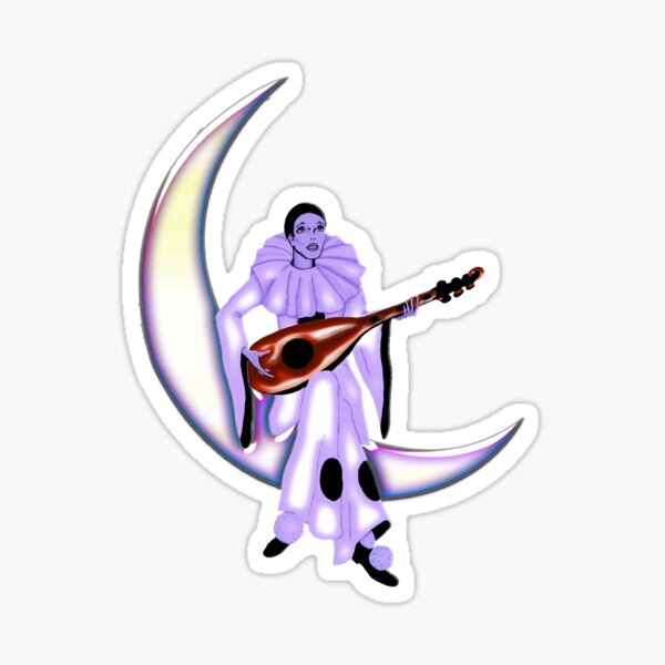 "Pierrot Moon" Sticker by Bluesax | Redbubble