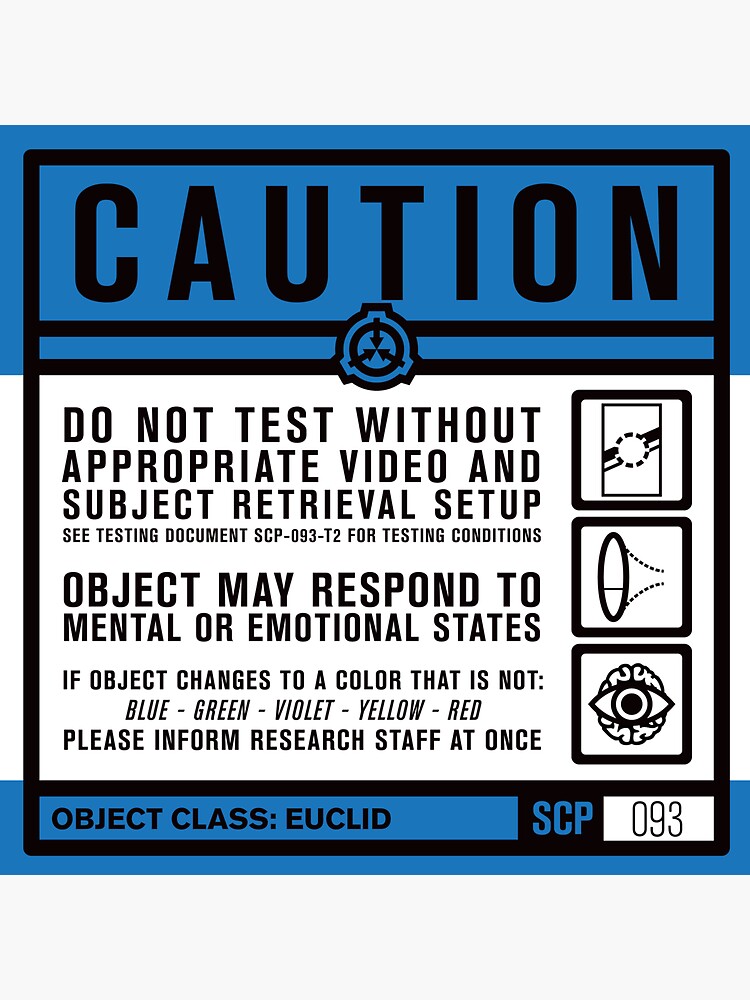 "SCP 093 Warning Sign" Sticker for Sale by narshero | Redbubble