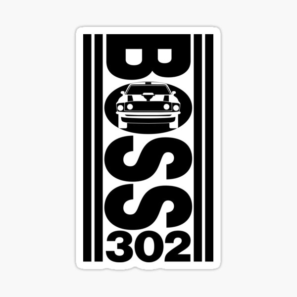 "Mustang Boss 302 design in black" Sticker by The-Goods | Redbubble