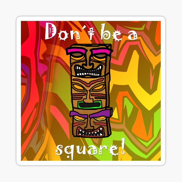 "Tiki Squares" Sticker by RockSky-Comics | Redbubble