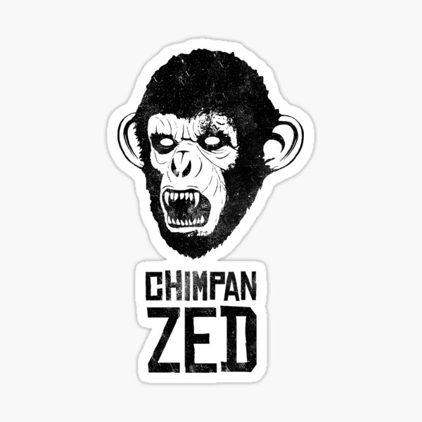 "Chimpan ZED" Sticker by thehorror | Redbubble