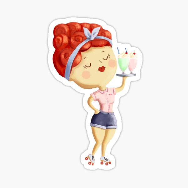 "Pin Up Waitress" Sticker for Sale by colonelle | Redbubble