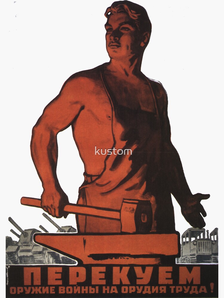 "Vintage USSR Anti war Illustration" Sticker for Sale by kustom | Redbubble