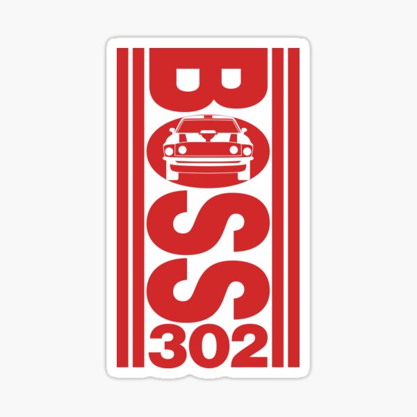 "Mustang Boss 302 design in red" Sticker for Sale by The-Goods | Redbubble