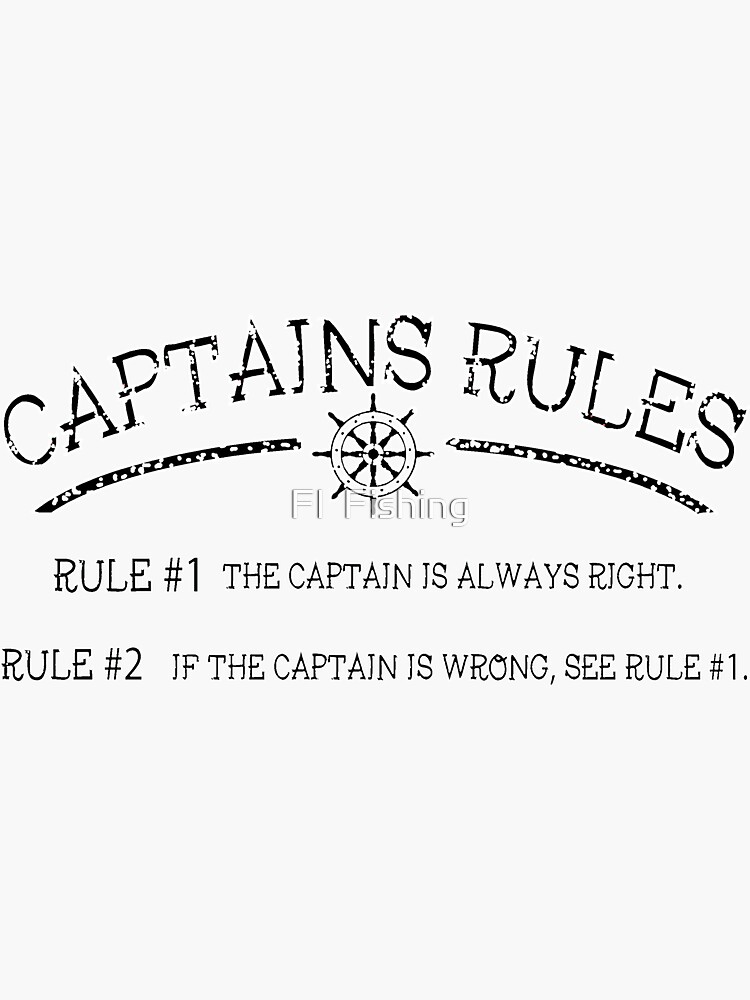 "Captains Rules Stroke" Sticker for Sale by Fl Fishing | Redbubble