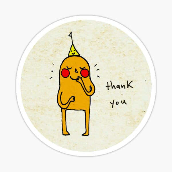 "a shy thank you" Sticker by catbruce | Redbubble