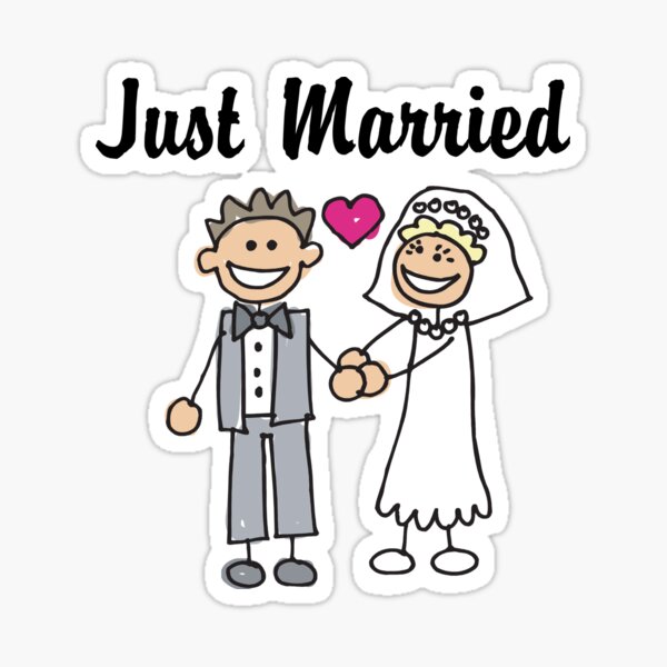 Just Married Stickers | Redbubble