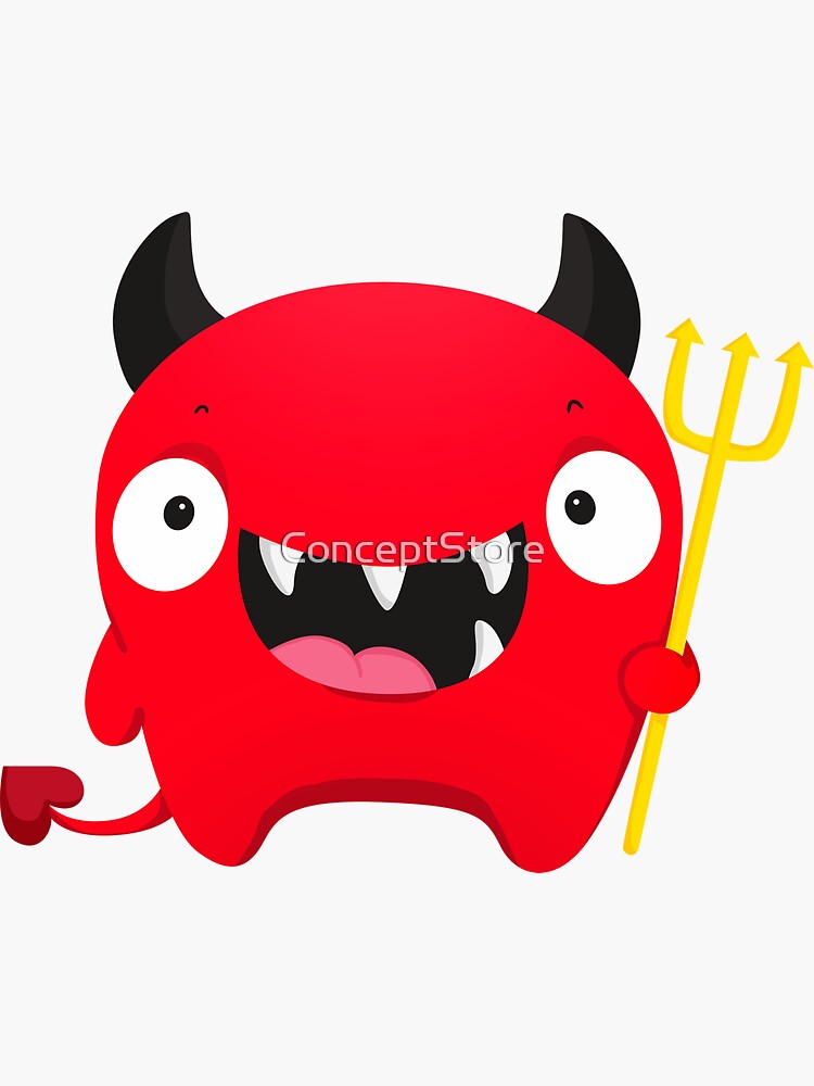 "Happy Demon" Sticker by ConceptStore | Redbubble