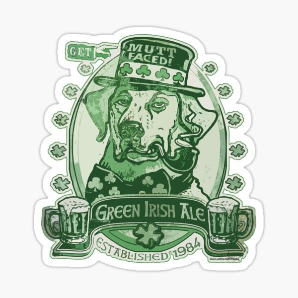 "Green Irish Ale Label" Sticker by MudgeStudios | Redbubble