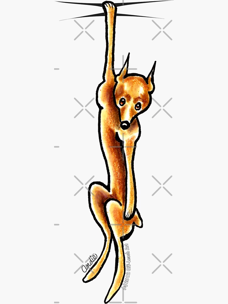 "Clingy Red Miniature Pinscher | Min Pin" Sticker by offleashart ...