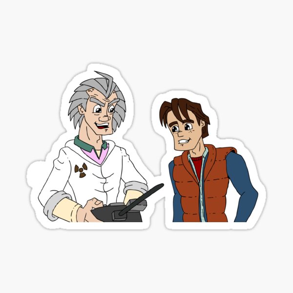 "Doc Brown & Marty McFly" Sticker for Sale by DrewBird | Redbubble