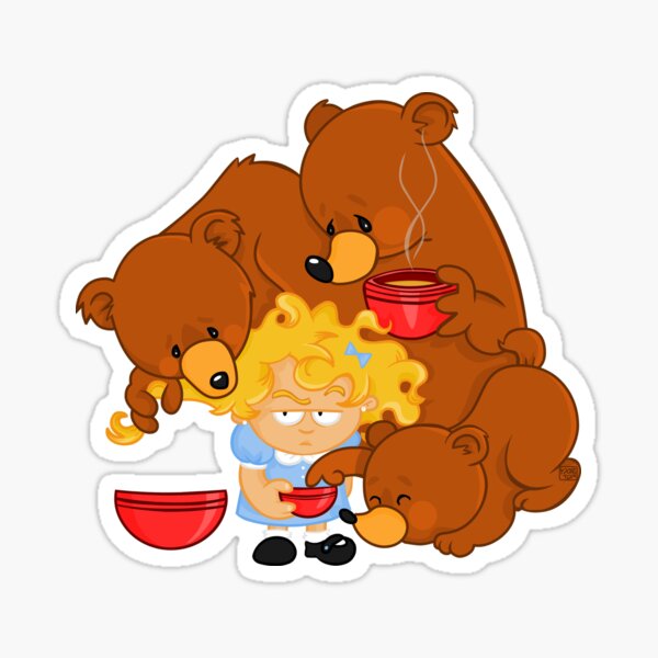 "Goldilocks and the Three Bears" Sticker for Sale by alapapaju | Redbubble