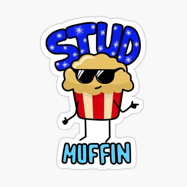 "Stud Muffin" Sticker for Sale by samvere | Redbubble