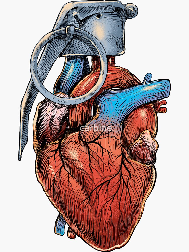 "Heart Grenade" Sticker for Sale by carbine | Redbubble