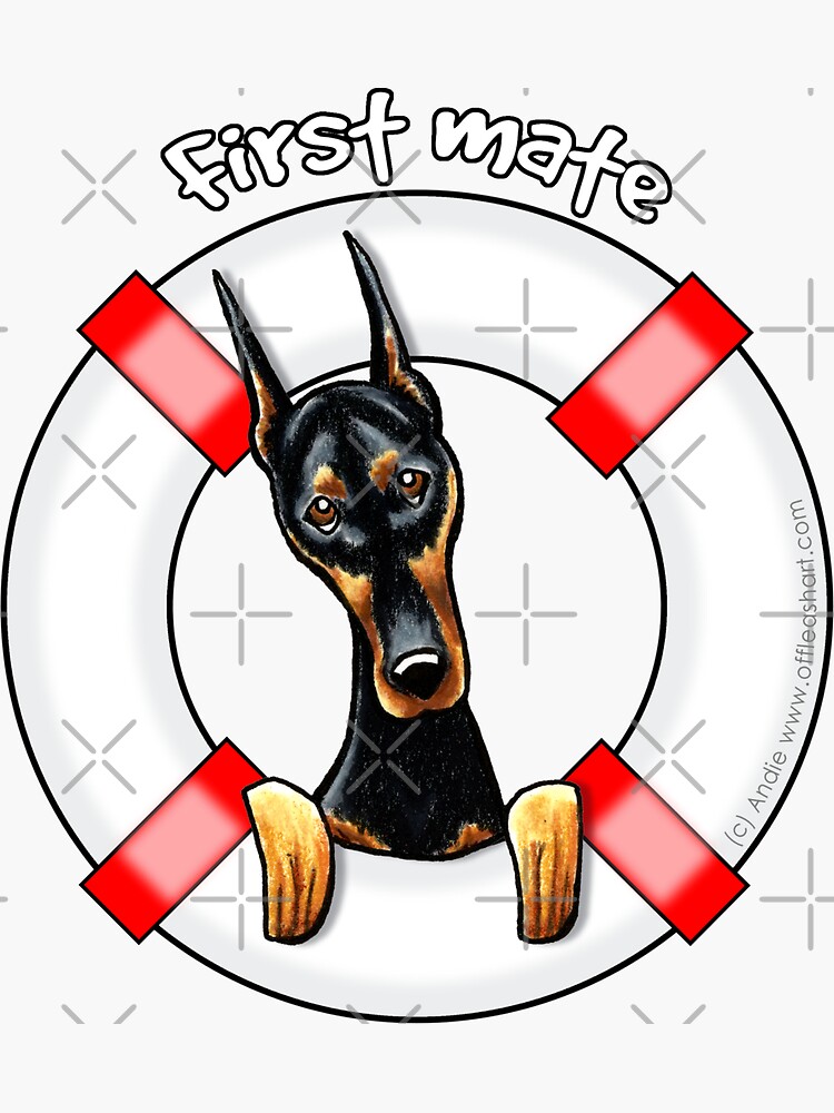 "Doberman Pinscher :: First Mate" Sticker for Sale by offleashart ...