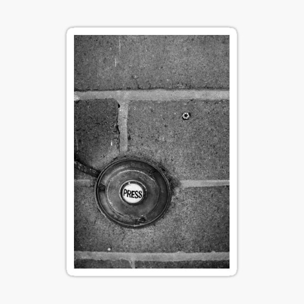 "Press." Sticker for Sale by Ian17 | Redbubble