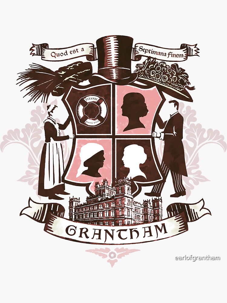 "Grantham coat of arms (pink)" Sticker for Sale by earlofgrantham ...