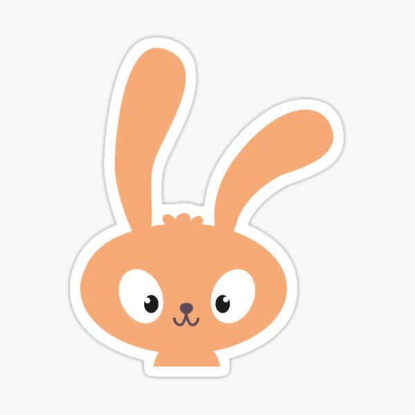 "Cute cartoon rabbit with long ears" Sticker for Sale by berlinrob ...