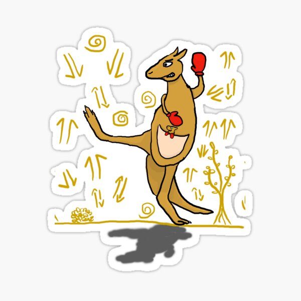 Boxing Kangaroo Stickers | Redbubble