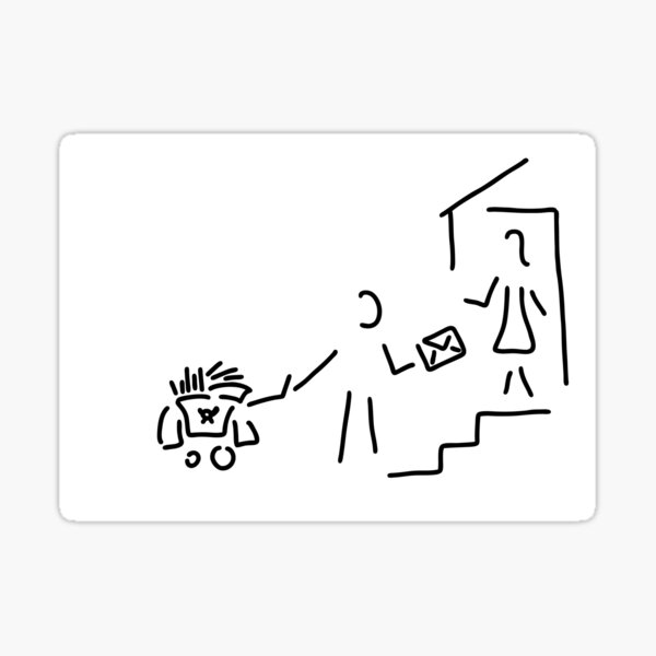 "postman mailman post" Sticker by lineamentum | Redbubble