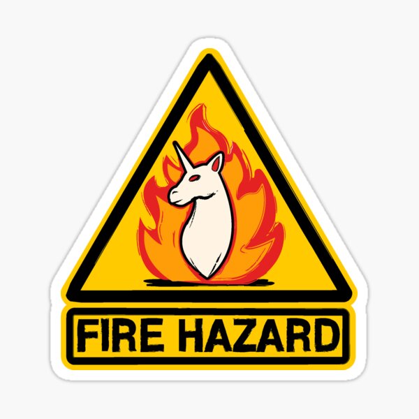 "Fire Hazard " Sticker for Sale by Fanboy30 | Redbubble