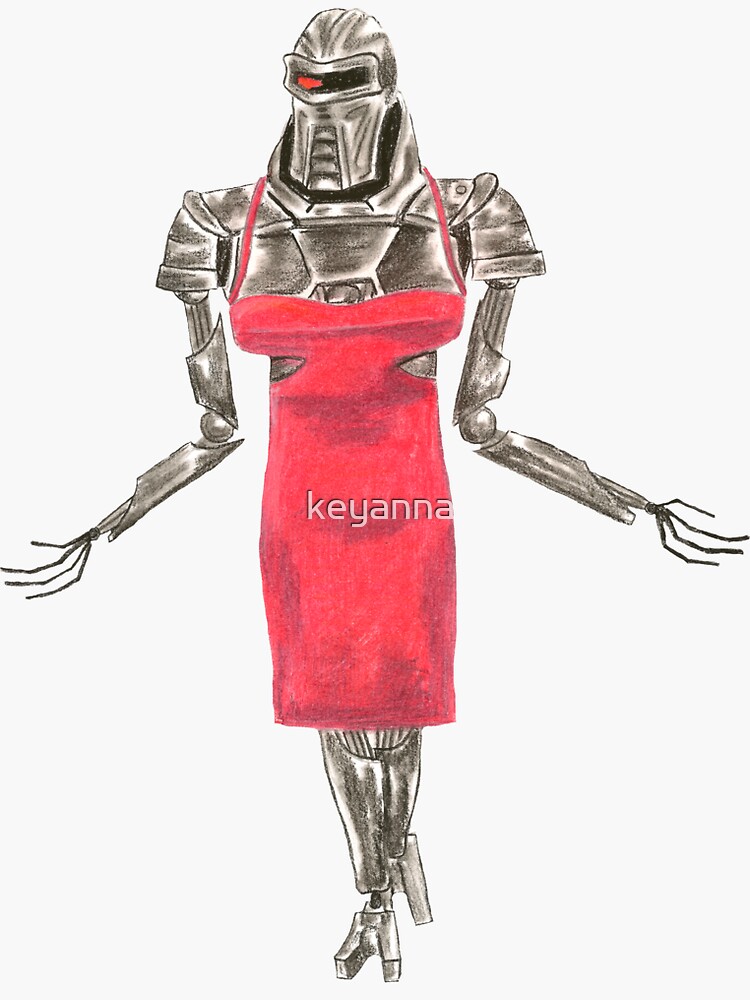 "Red Dress Cylon" Sticker for Sale by keyanna | Redbubble