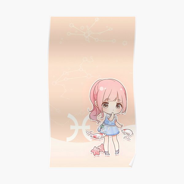 "Pisces - Anime Star Sign" Poster by Ellenaia | Redbubble