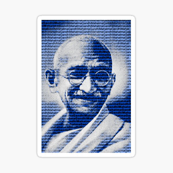 "Mahatma Gandhi portrait with blue background " Sticker for Sale by ...