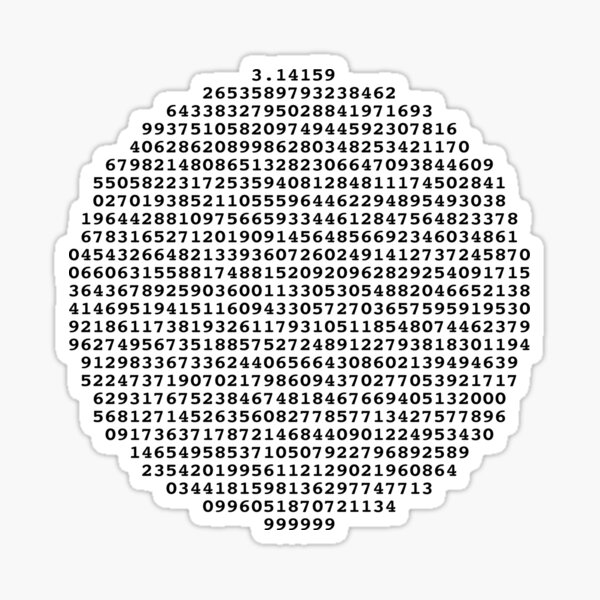 "Pi Circle" Sticker by OldManLink | Redbubble