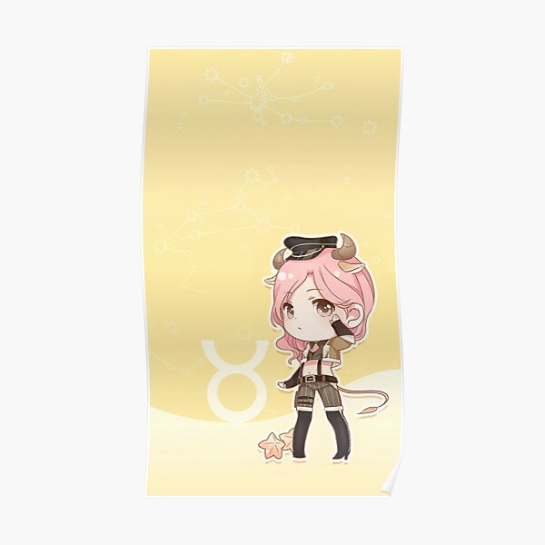 "Taurus - Anime Star Sign" Poster for Sale by Ellenaia | Redbubble