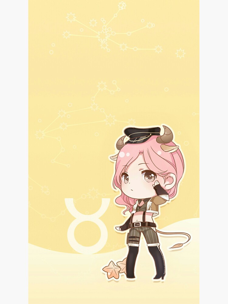 "Taurus - Anime Star Sign" Sticker for Sale by Ellenaia | Redbubble