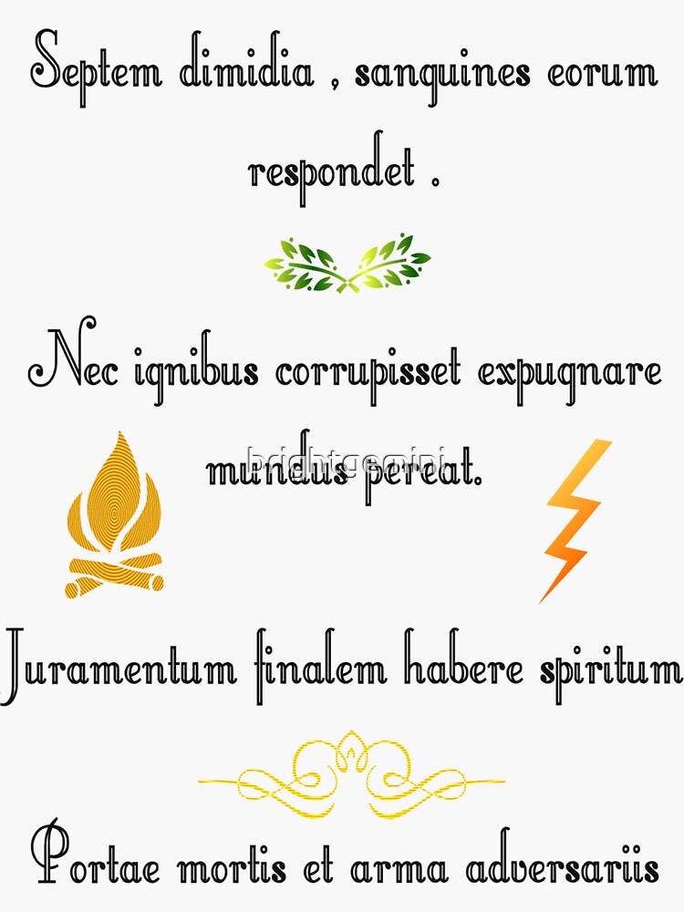 "The Prophecy of Seven (In Latin)" Sticker by brightgemini | Redbubble