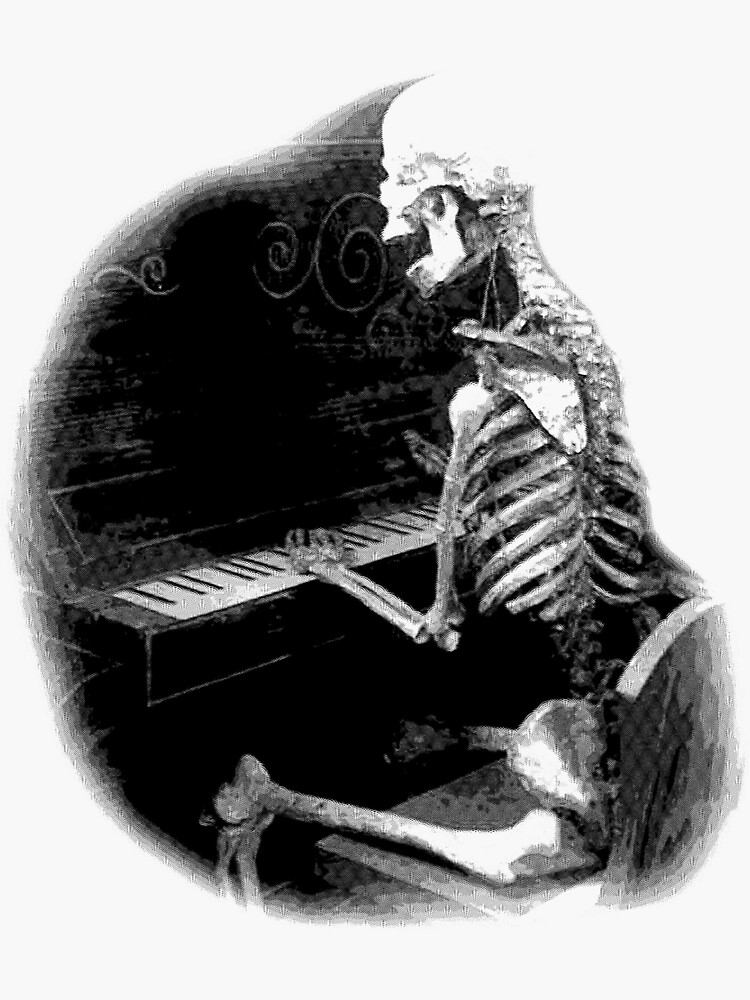 "Halloween Skeleton Playing Piano! Digital Halloween Engraving ...