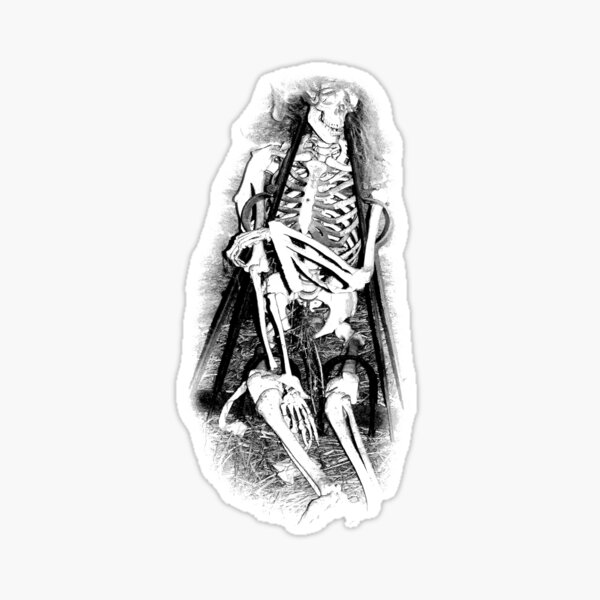 "Halloween Skeleton in Manacles! Digital Halloween Engraving." Sticker ...