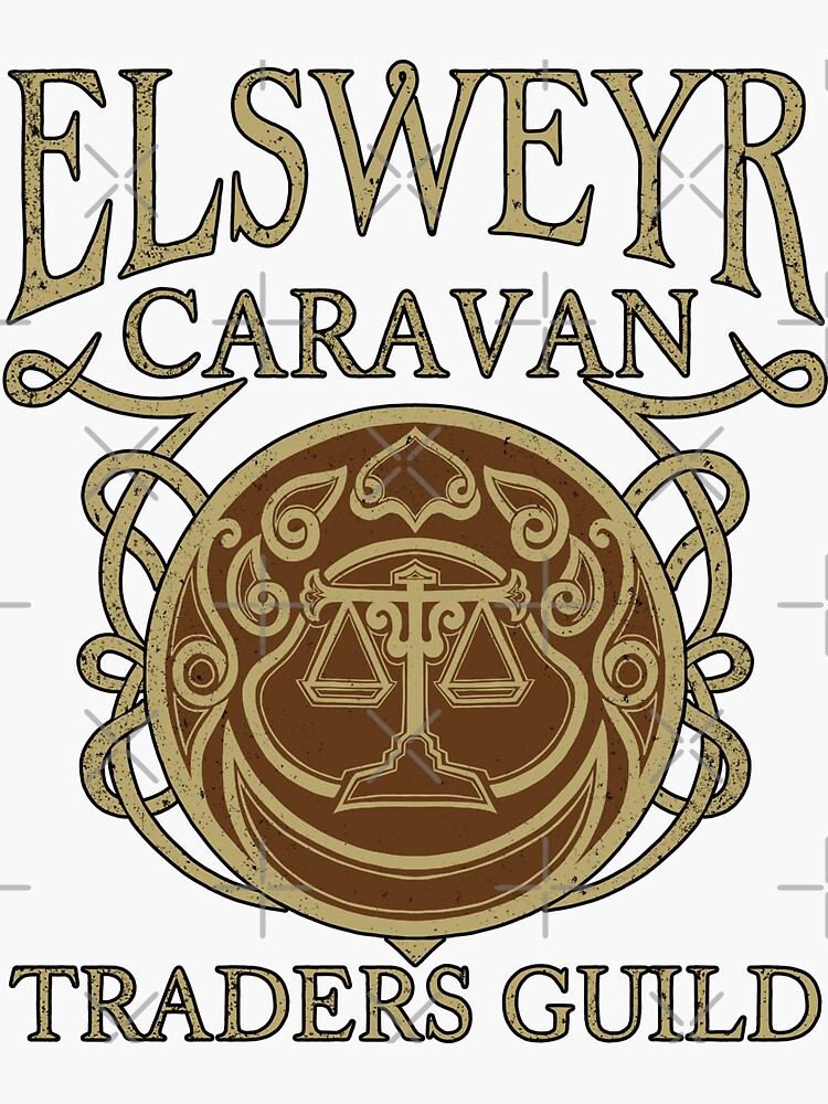 "Elsweyr Traders Guild" Sticker for Sale by monochromefrog | Redbubble