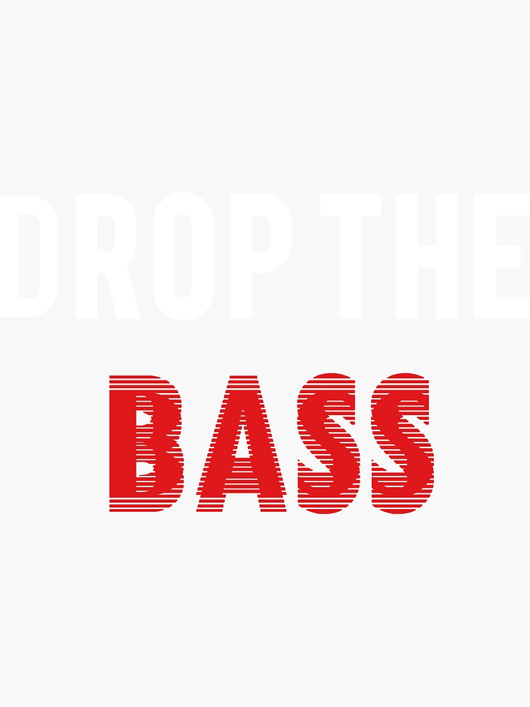 "Drop the Bass: Red and White" Sticker by YasmineCx | Redbubble