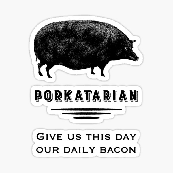 "Porkatarian - Bacon Lover's Vintage Pig" Sticker by AntiqueImages ...