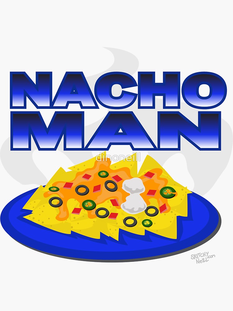 "Nachoman" Sticker by dinoneill | Redbubble