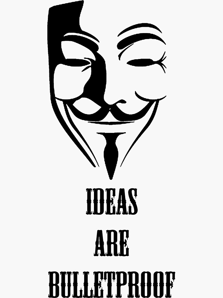 "V For Vendetta" Sticker for Sale by KatRussell | Redbubble