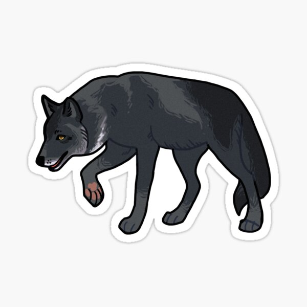 "Black Wolf" Sticker for Sale by toastwolf | Redbubble