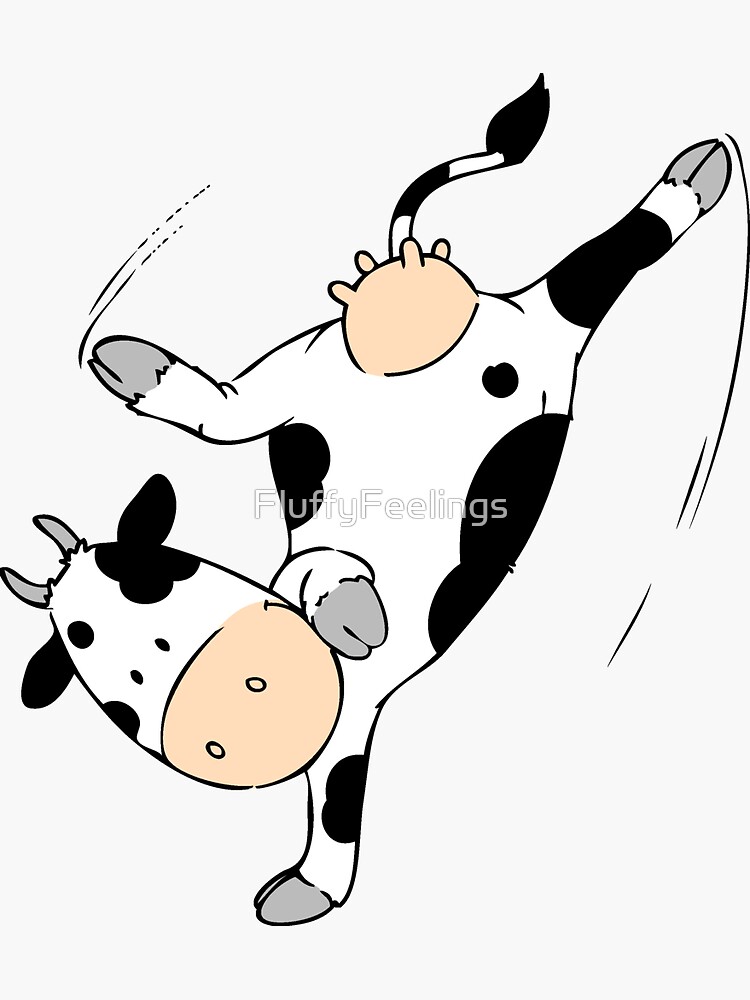 "Mooviestars - Breakdancing Cow" Sticker for Sale by FluffyFeelings ...