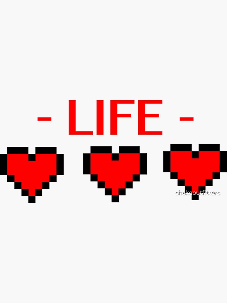 "Retro Gaming Life Hearts" Sticker by shakeoutfitters | Redbubble
